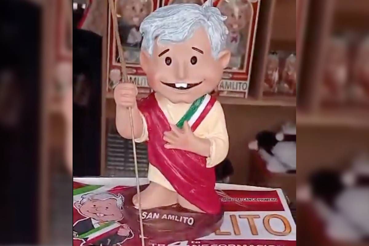 (VIDEO) Así es ‘San AMLITO’: el NUEVO ‘santo del pueblo’ que venden en CDMX